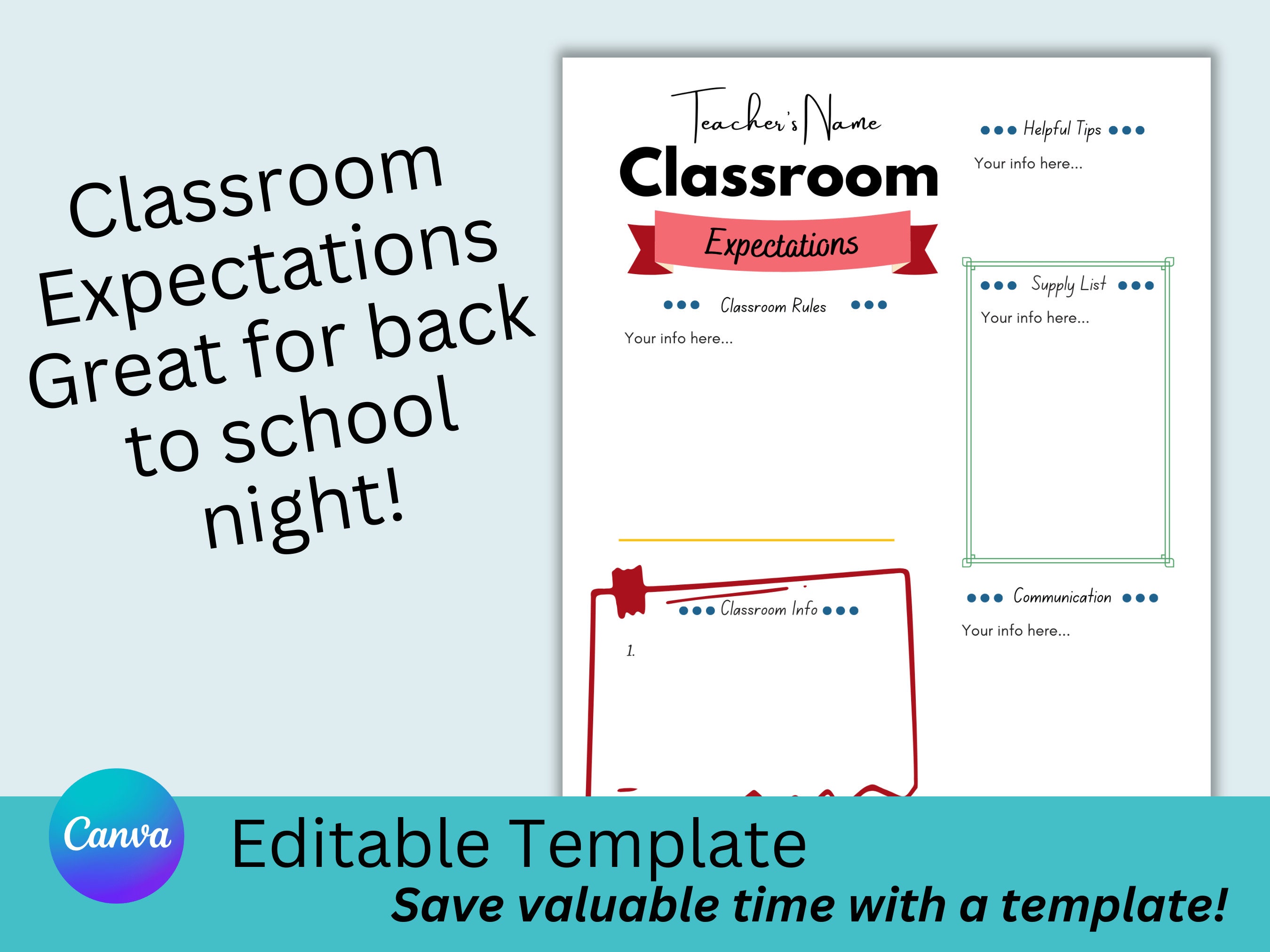 Teacher Newsletter Template Meet the Teacher Template Canva - Etsy