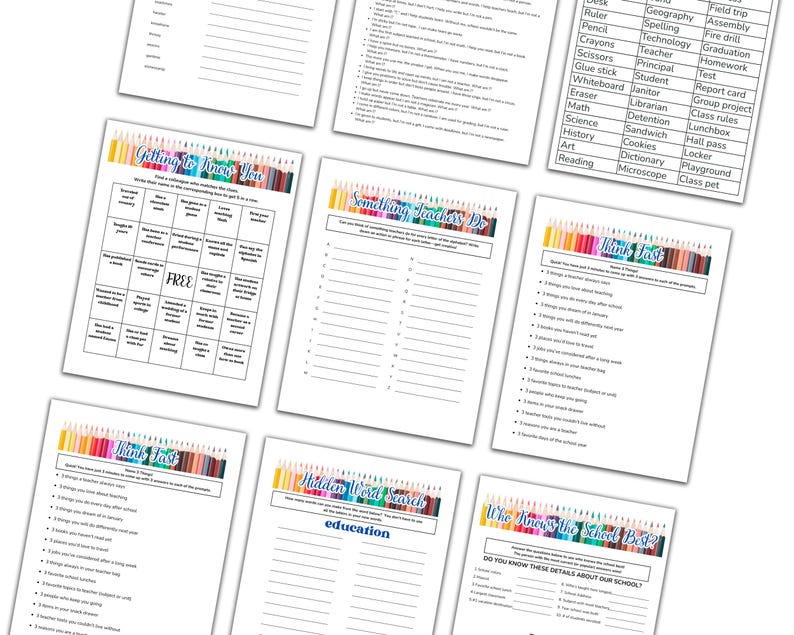 Teacher Trivia Game, Teacher Alphabet Game, Teacher Retirement Game ...