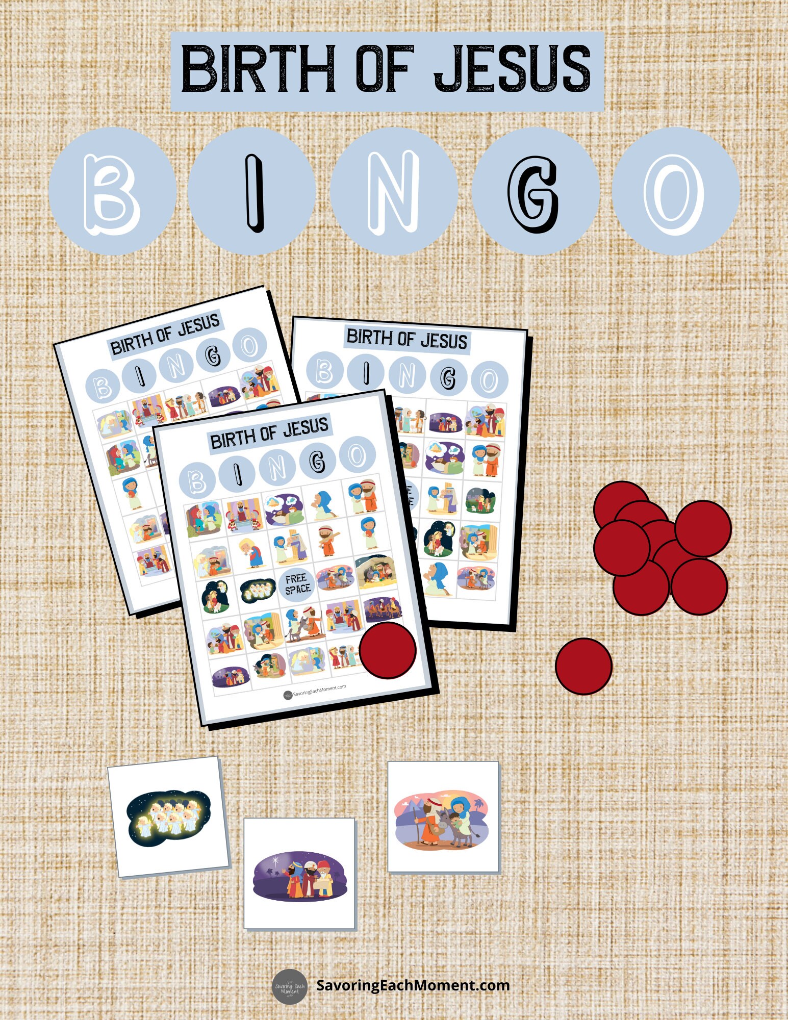 Nativity Bingo Game, Printable Games for Kids, Classroom Games ...