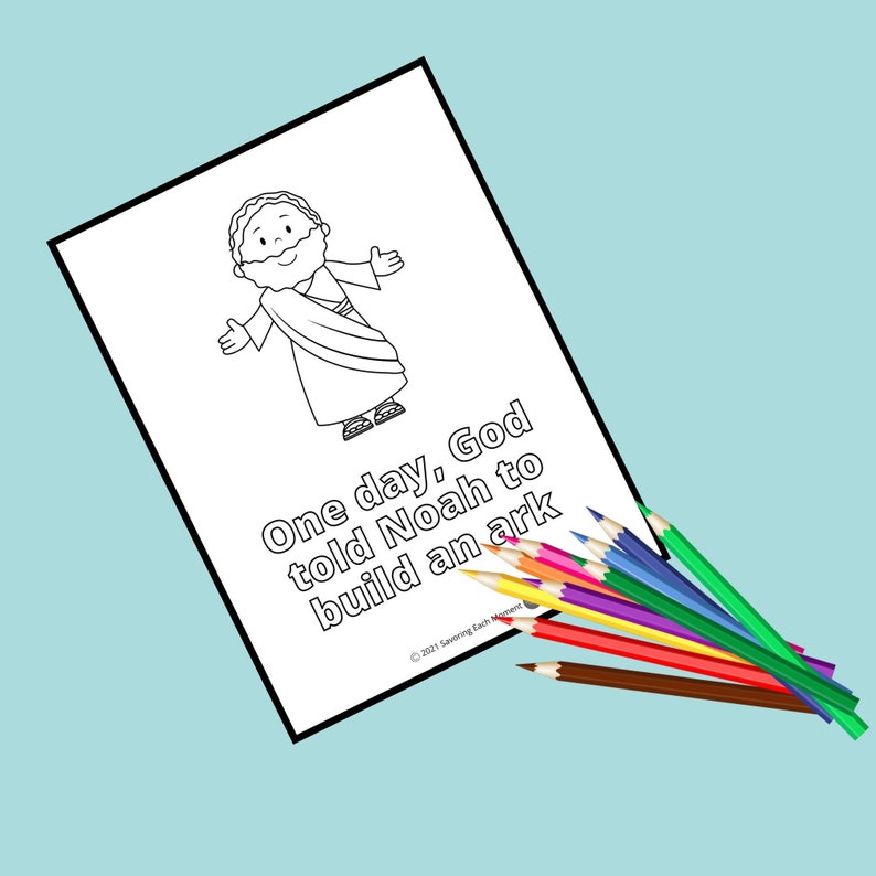 Noah's Ark Bible Coloring Pages for Kids Bible Story Printable Bible ...