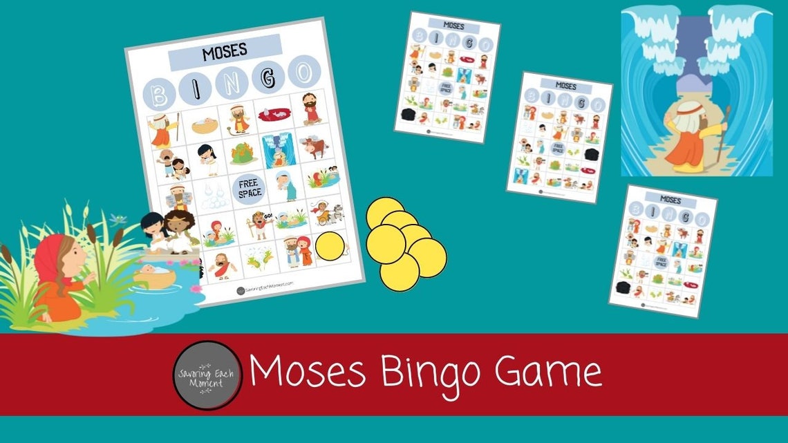 Moses Bingo Game for Kids Bible Bingo Game Printable Games - Etsy