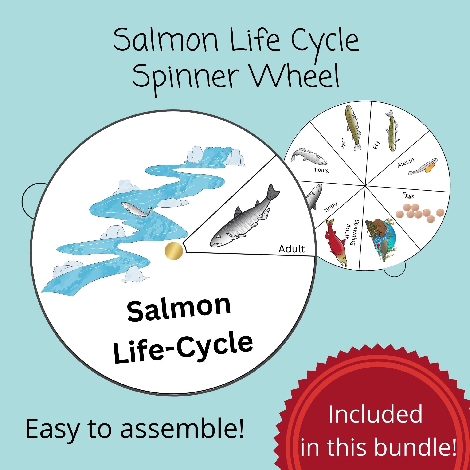 Salmon Life Cycle Unit Learning Bundle, Science Printables, Homeschool ...