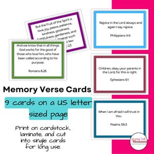 52 Memory Verses for Kids, Scripture Memory Verses, Scripture Cards for ...