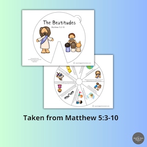 Beatitudes Bible Craft Activities, Bible Activities for Kids, Sermon on ...