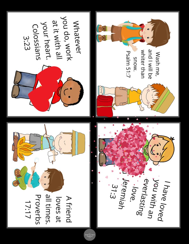 52 Bible Lunch Box Notes for Boys, Lunchbox Notes With Bible Verses ...