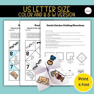 Paul & Silas Crafts, Cootie Catcher, Kids Ministry Activity, Bible ...