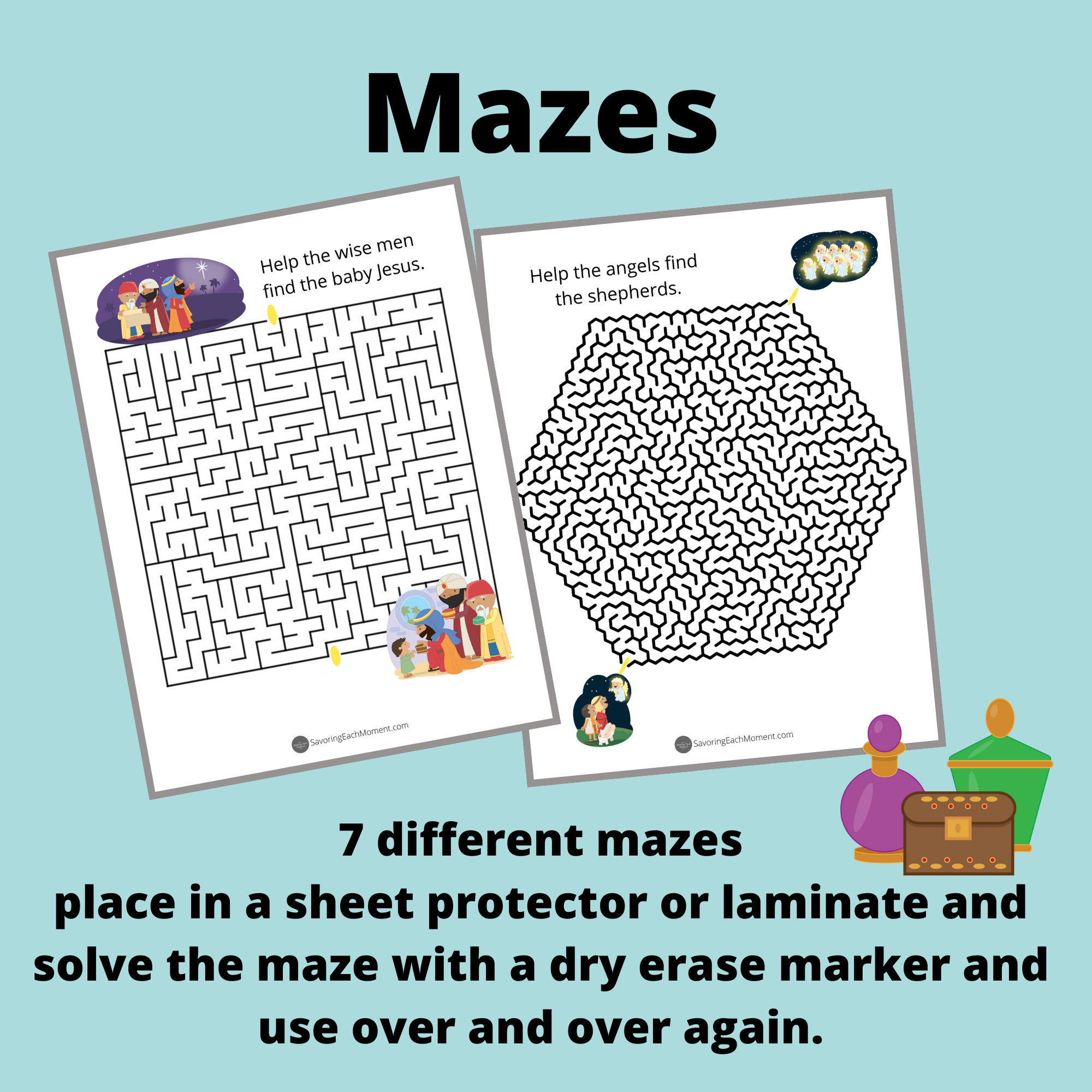 The Christmas Story for Kids Printable Activity Bundle, Bible Story ...