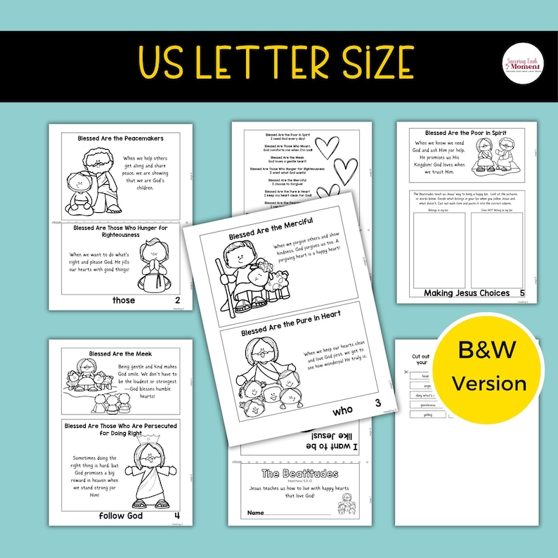Sermon on the Mount, Beatitudes Kids Activity, Bible Verse Flip Book ...
