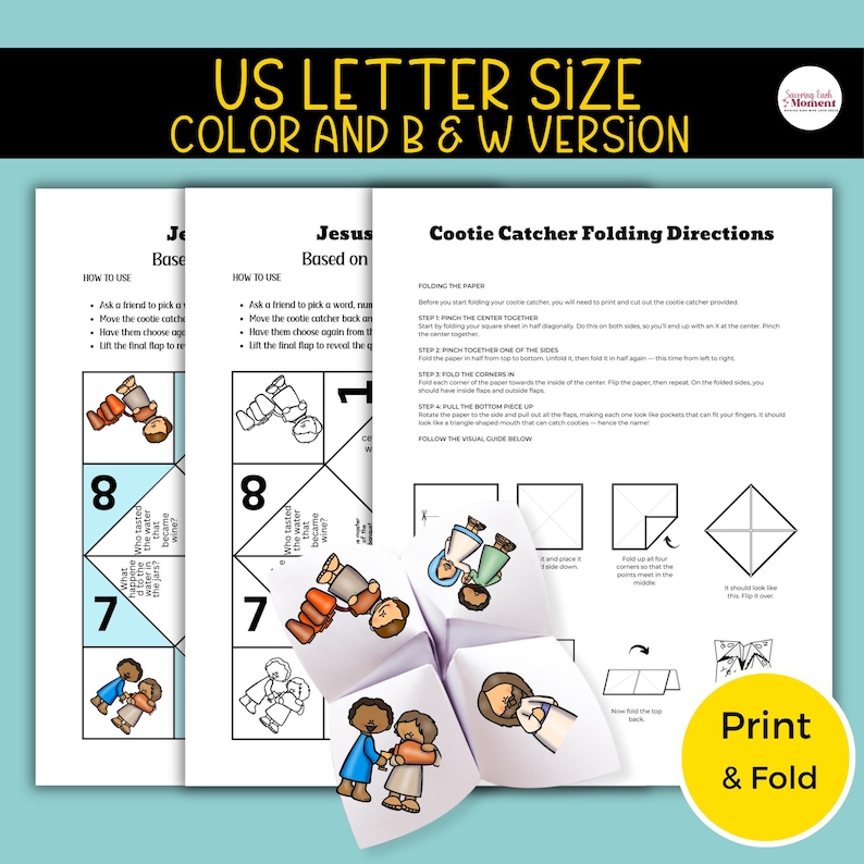 Jesus' First Miracle Bible Craft, Cootie Catcher, Kids Ministry ...