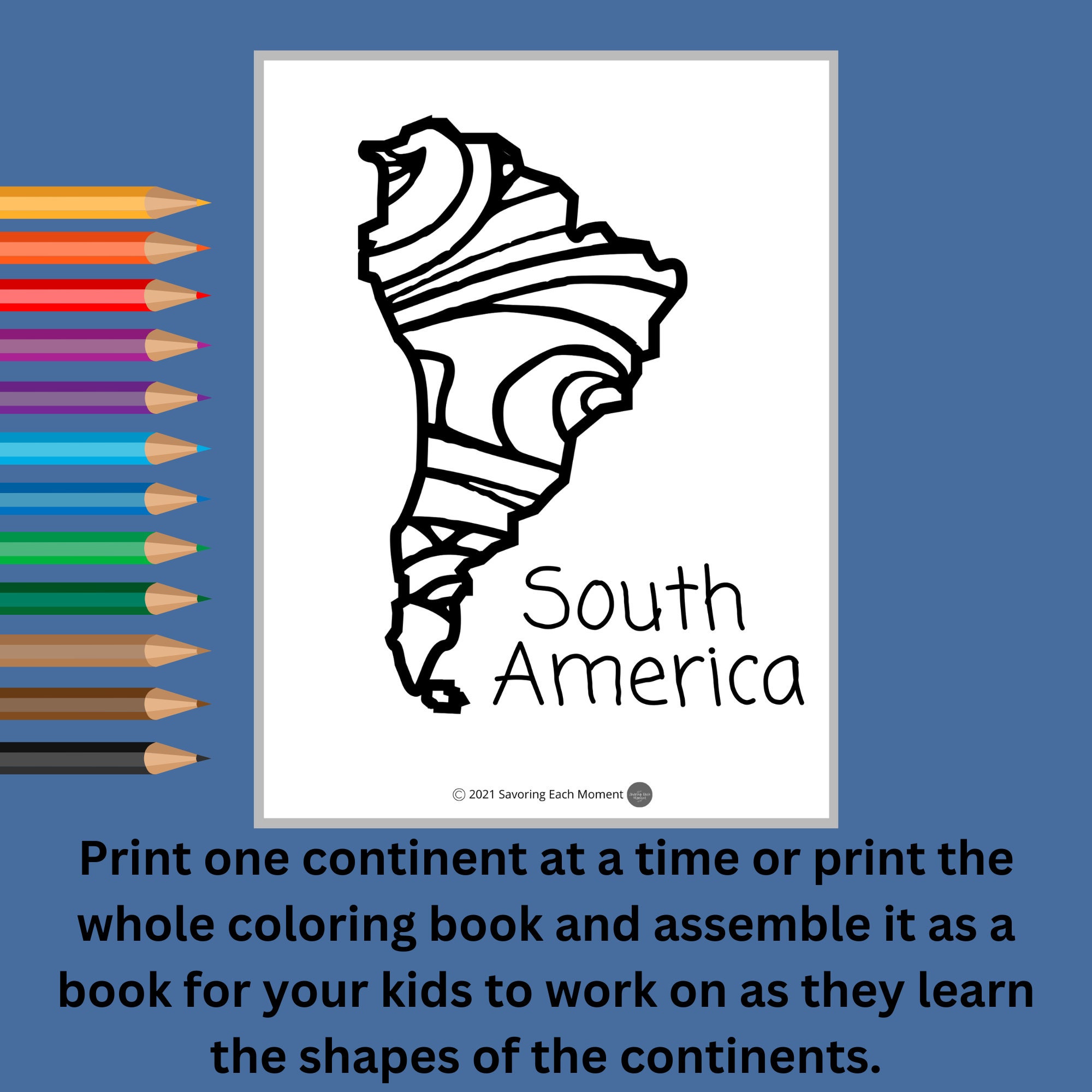 7 continents map blank printable