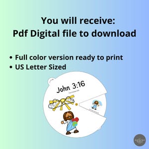 John 3:16 Sunday School Craft, Wheel Craft, Printable Bible Activity ...