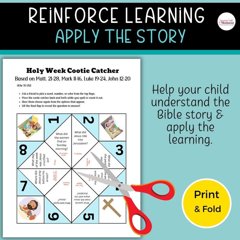 Holy Week Activity, Cootie Catcher Bible Craft, Sunday School Craft ...
