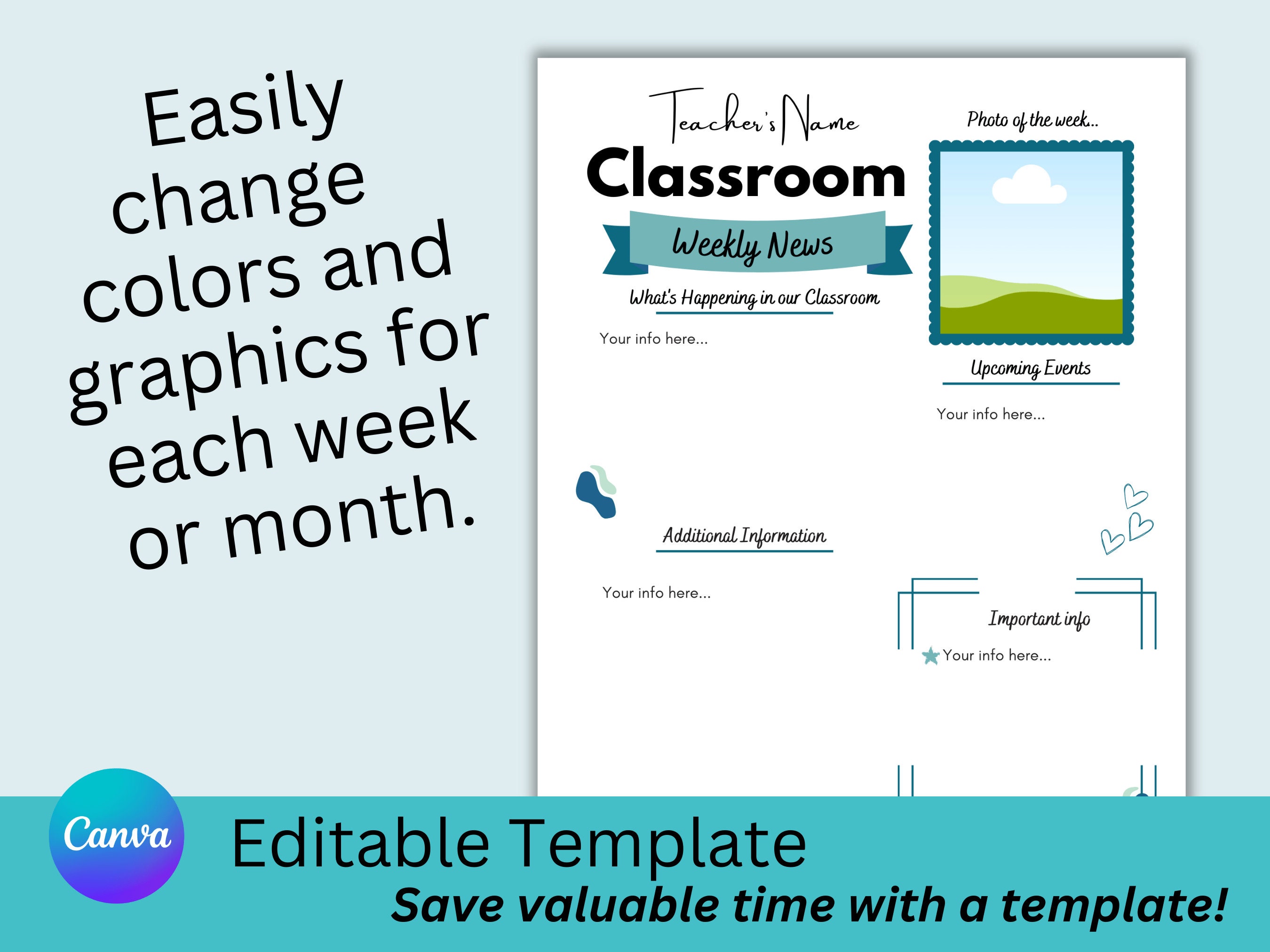 Meet the Teacher Canva Template Teacher Introduction Back to - Etsy