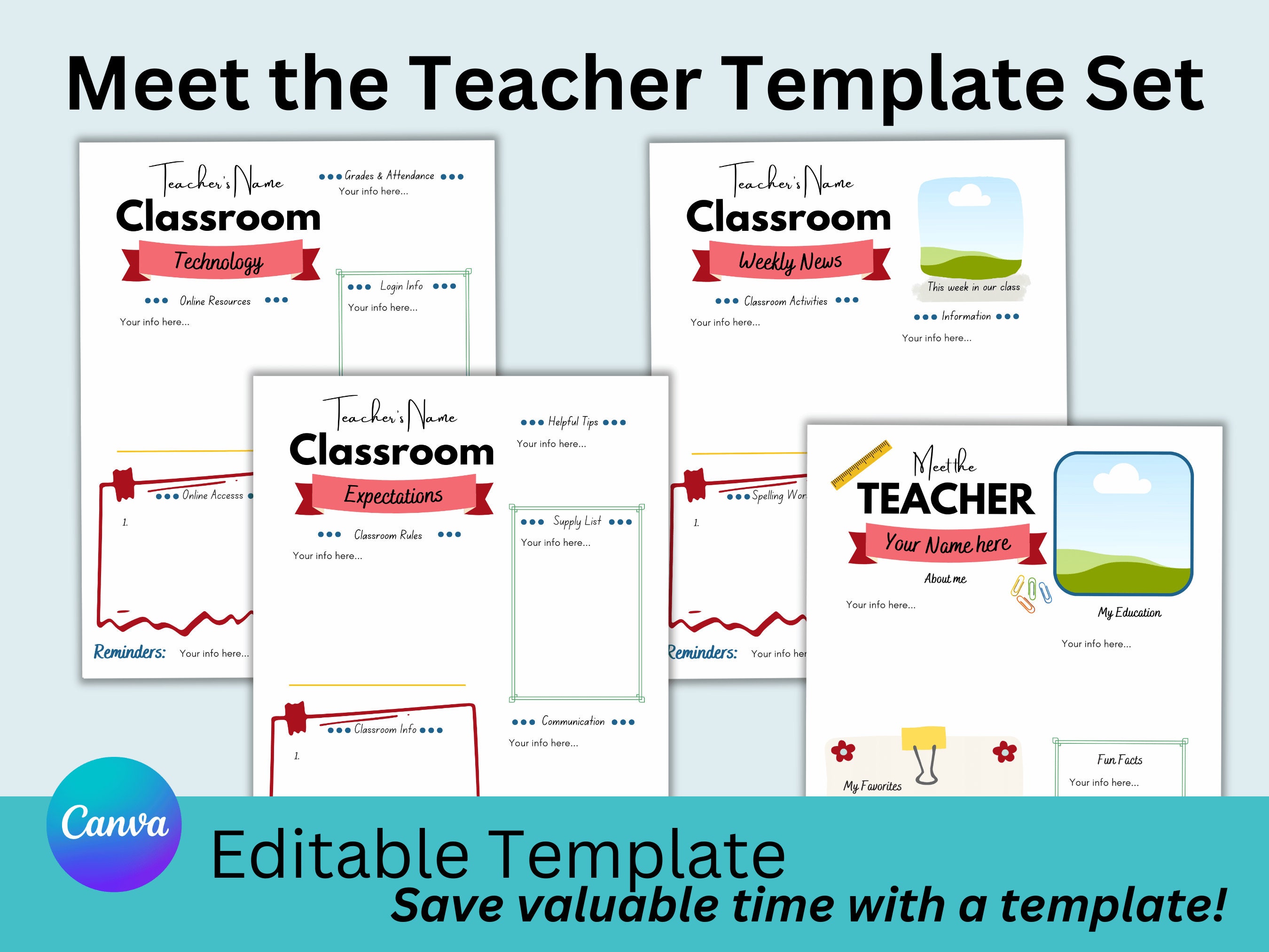 Teacher Newsletter Template Meet the Teacher Template Canva - Etsy