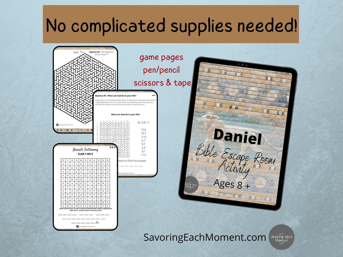 Daniel Printable Bible Escape Room Game Bible Games for - Etsy