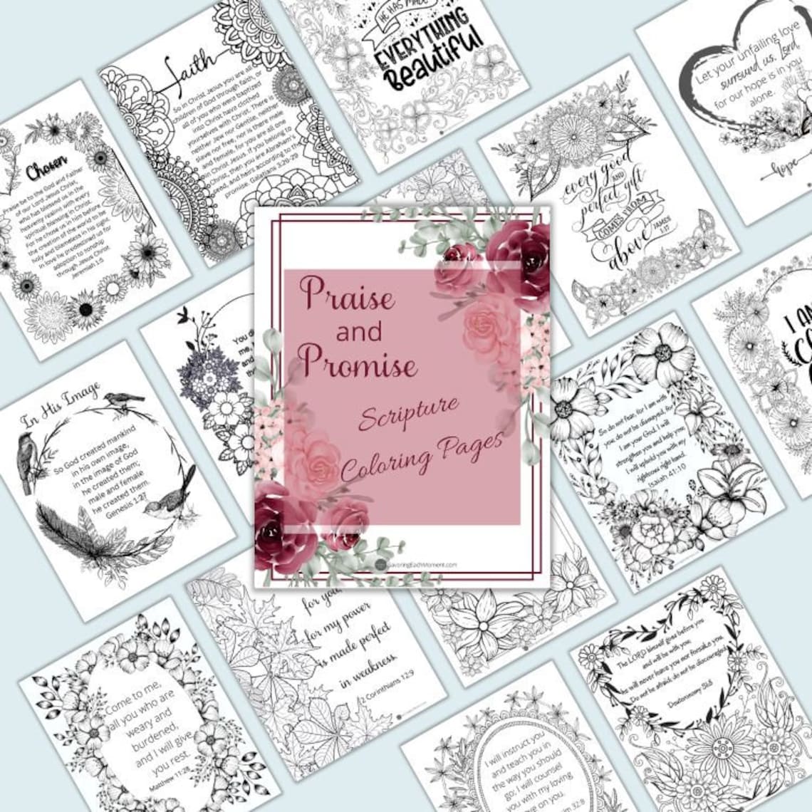 Coloring Book, Praise and Promise, Scripture Coloring Pages, Bible ...