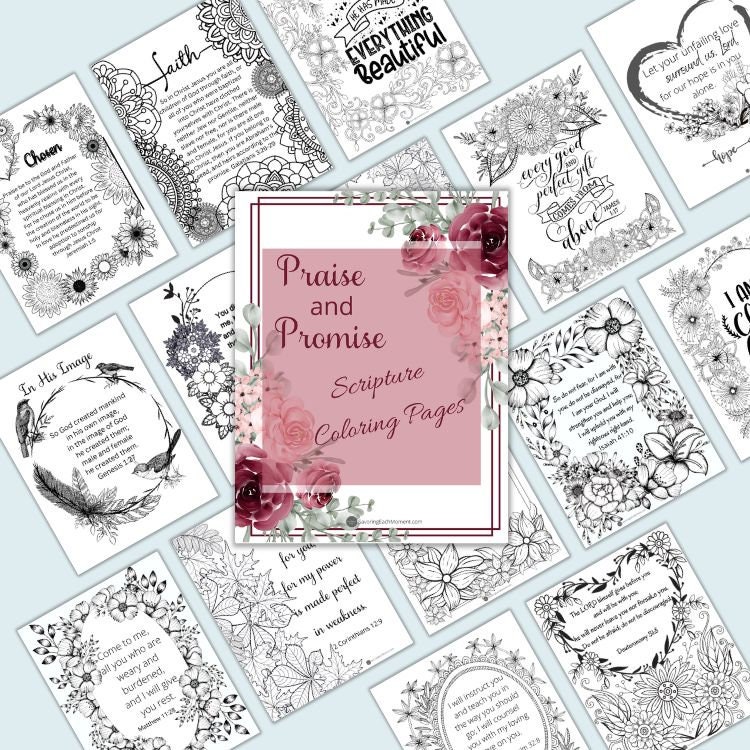 Coloring Book, Praise and Promise, Scripture Coloring Pages, Bible ...