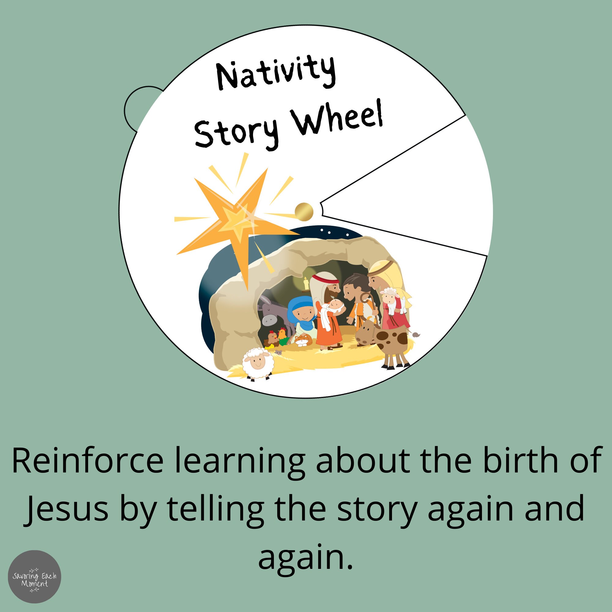 Nativity Story Wheel, Christmas Bible Story Wheel, Sunday School ...