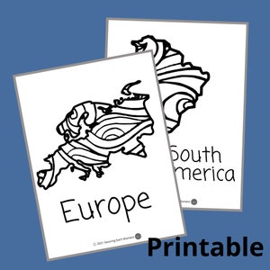 7 Continents Maps, Geography Printable, Geography Coloring Pages, 7 ...