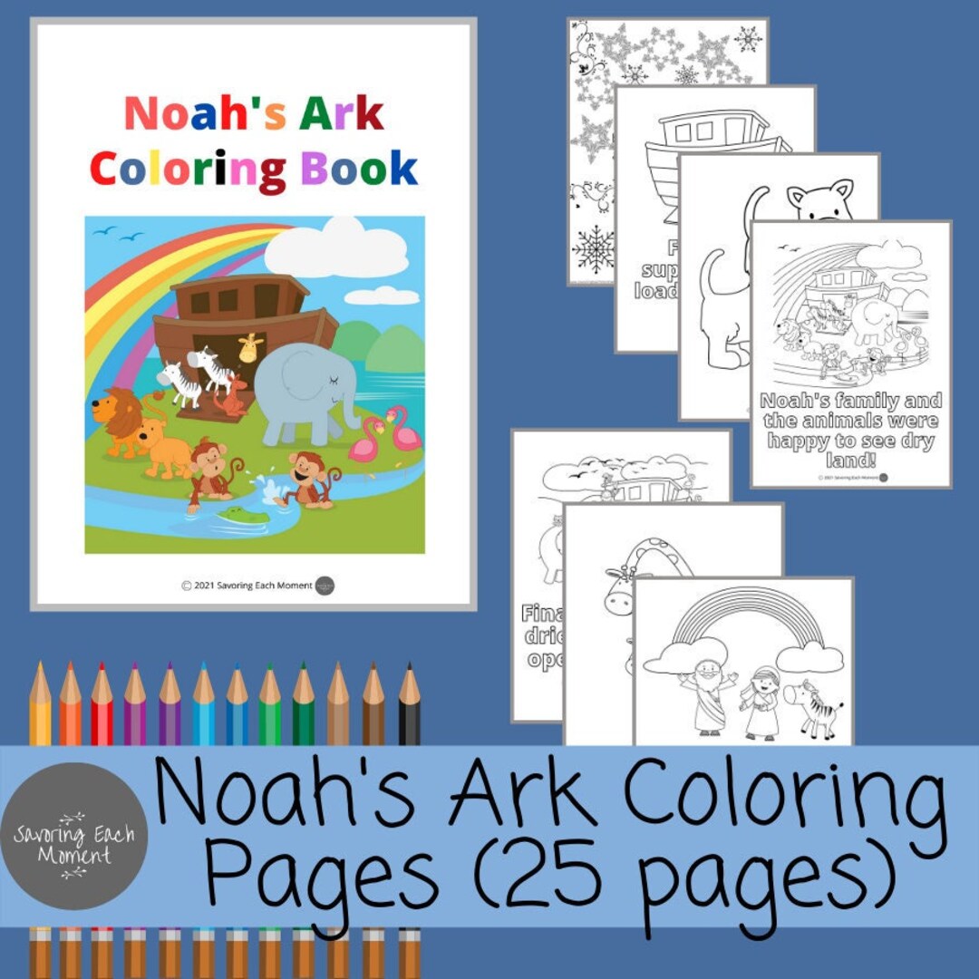 Noah's Ark Bible Coloring Pages for Kids Bible Story Printable Bible ...