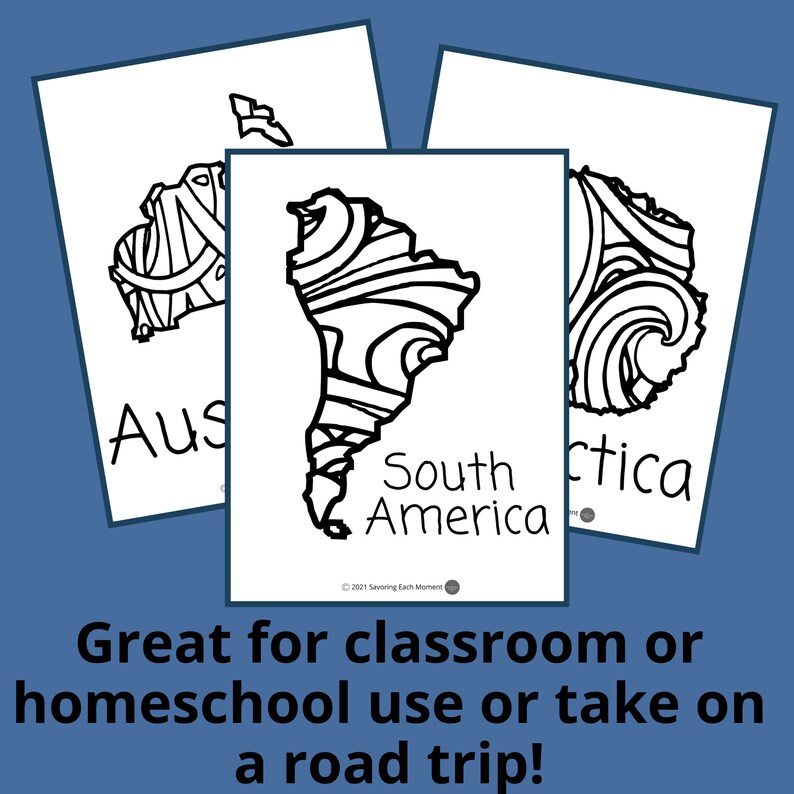 7 Continents Maps, Geography Printable, Geography Coloring Pages, 7 ...