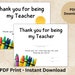 Teacher Appreciation Awards, Year End Teacher Gift, Certificate of ...