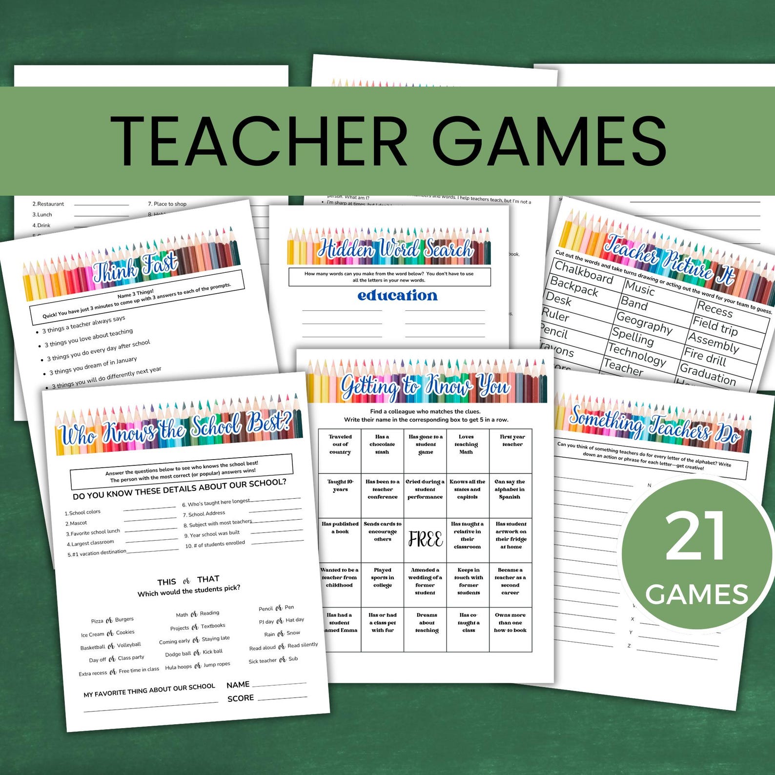 Teacher Trivia Game, Teacher Alphabet Game, Teacher Retirement Game ...