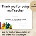 Teacher Appreciation Awards, Year End Teacher Gift, Certificate of ...