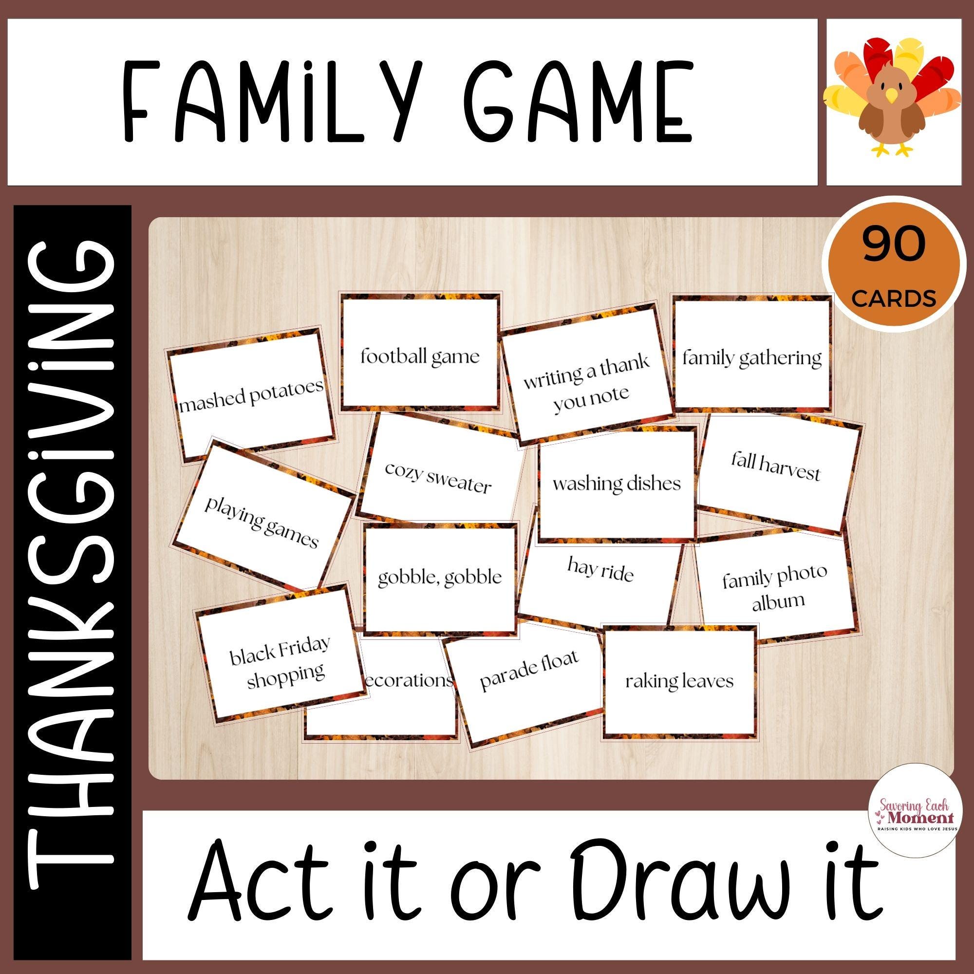 Thanksgiving Charades Game, Friendsgiving Charades Game, Friends ...