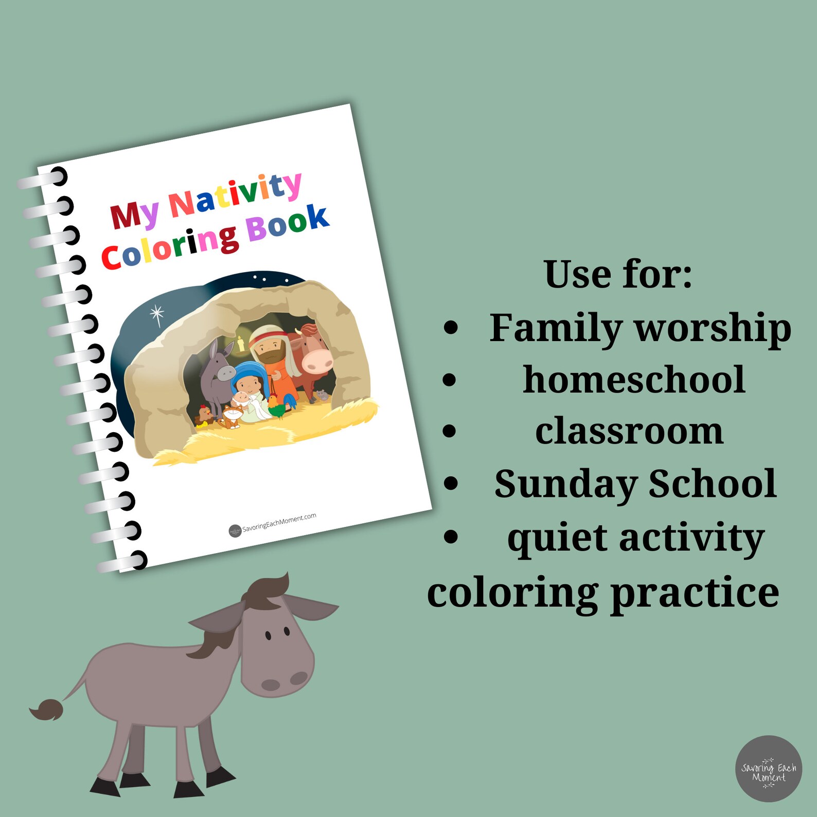 Nativity Story Coloring Pages, Christian Christmas, Nativity for Kids ...