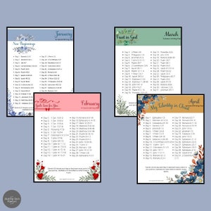 12 Month Scripture Writing Plan Monthly Bible Reading Plan Printable ...