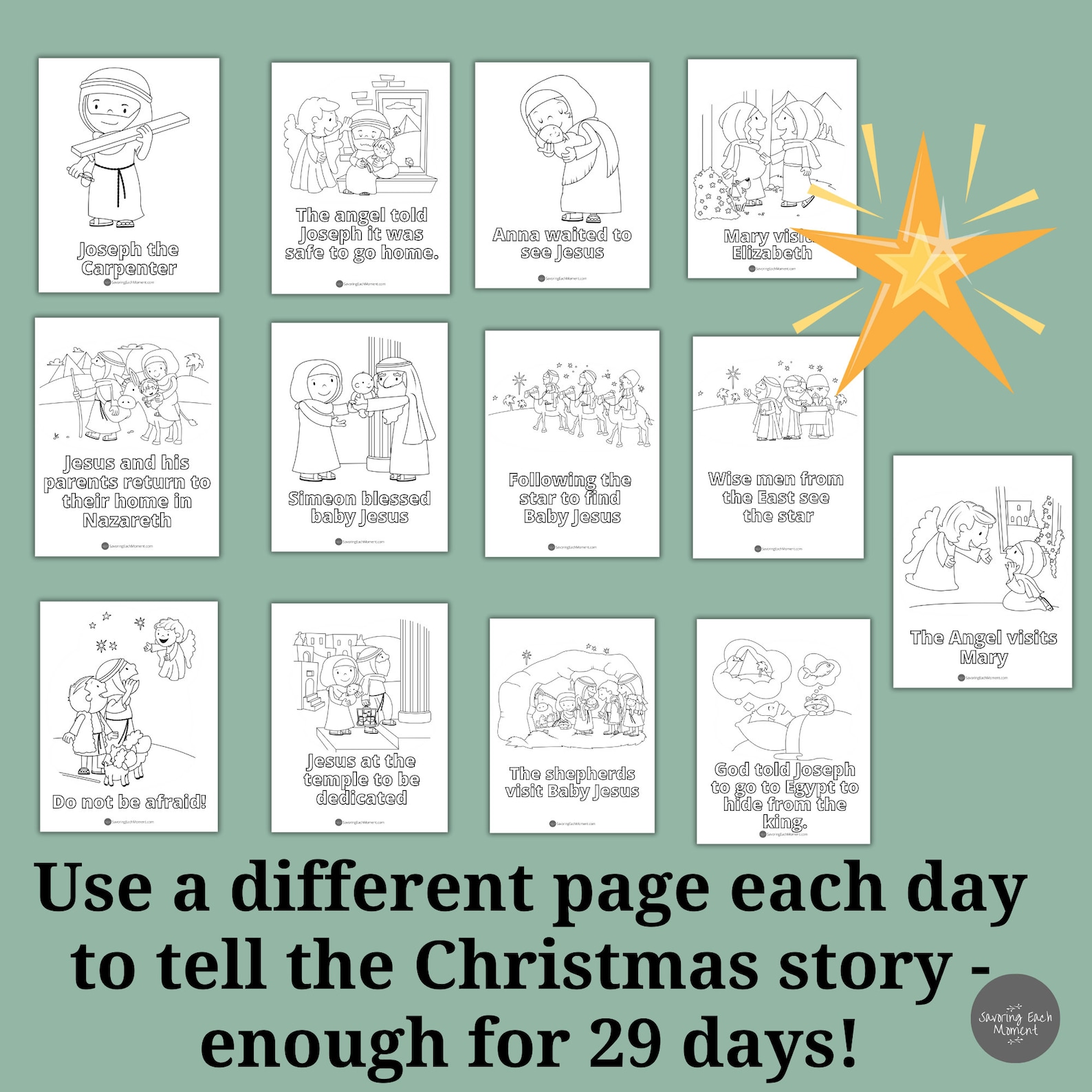 Nativity Story Coloring Pages, Christian Christmas, Nativity for Kids ...