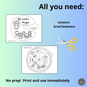 Printable Lords Prayer Wheel for Kids, Sunday School Craft, Bible Verse ...