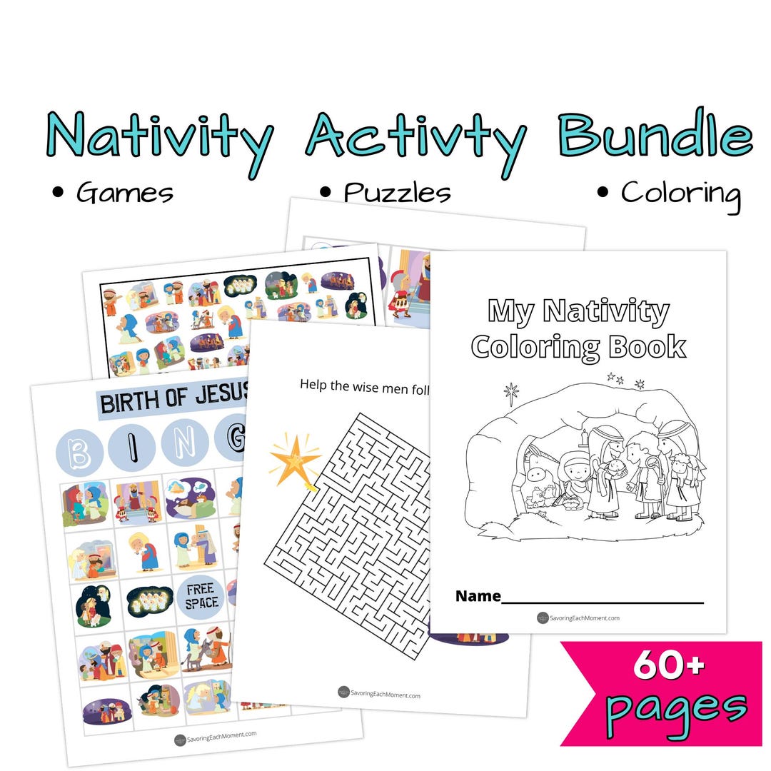 Nativity Story Printable Activity Pages for Kids, Nativity Story Wheel ...