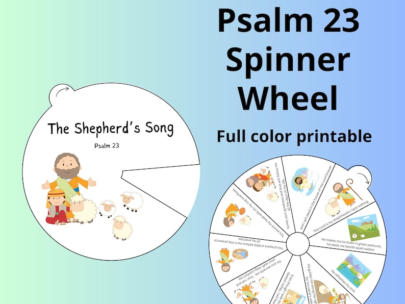 Psalms 23 Sunday School Craft, Bible Story Wheel Craft, Memory Verses ...