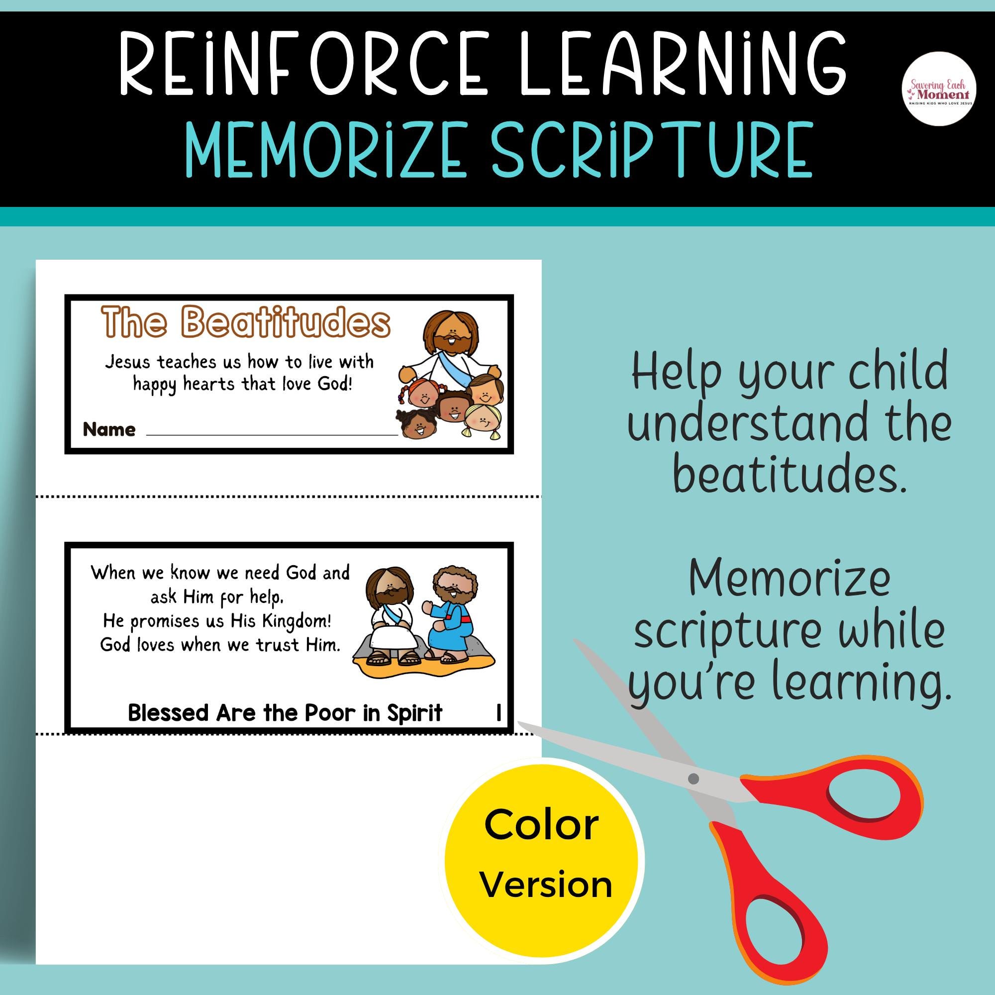 Beatitudes Kids Activity, Bible Verse Flip Book, Bible Study for ...