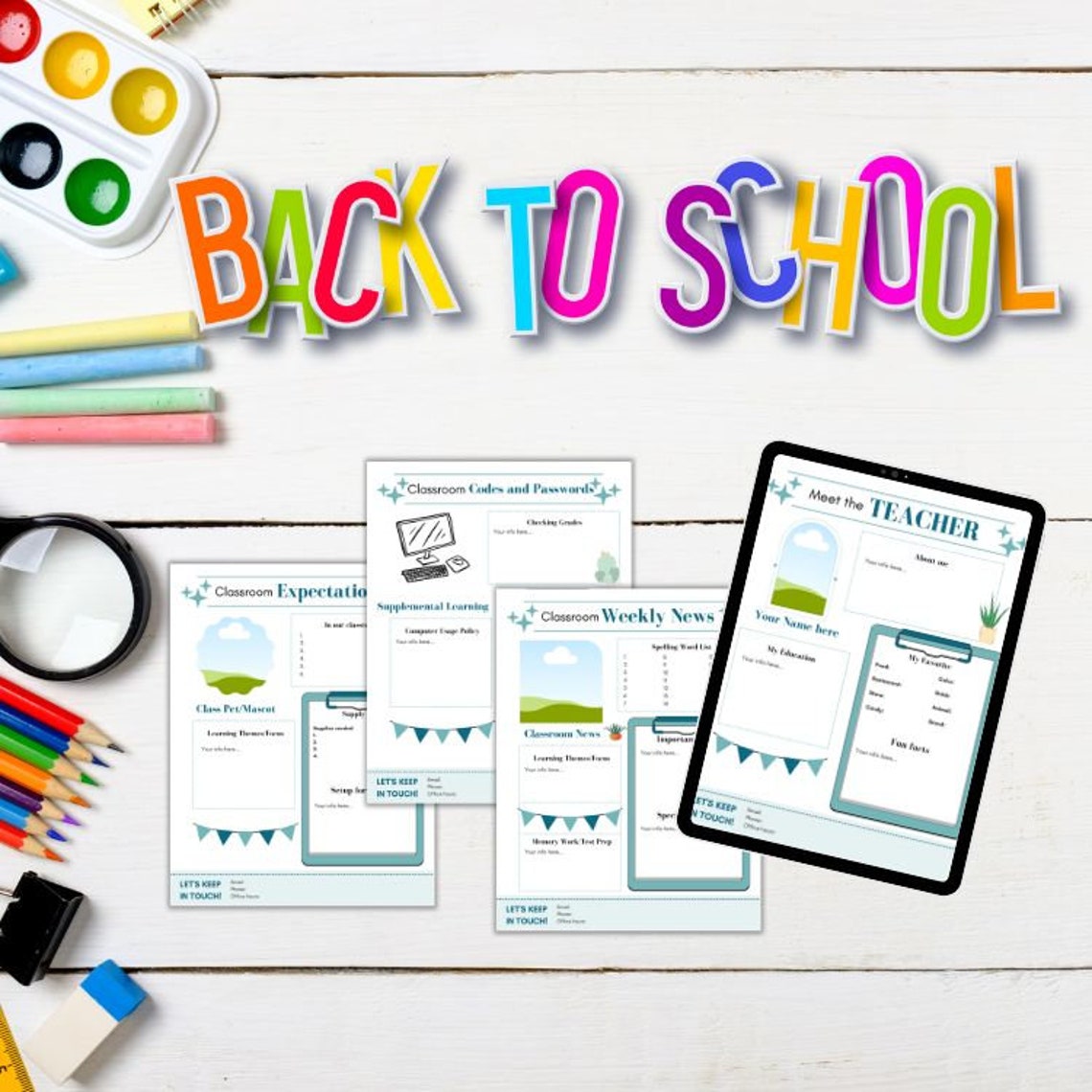 Teacher Newsletter Template, Meet the Teacher Template Canva, Teacher ...