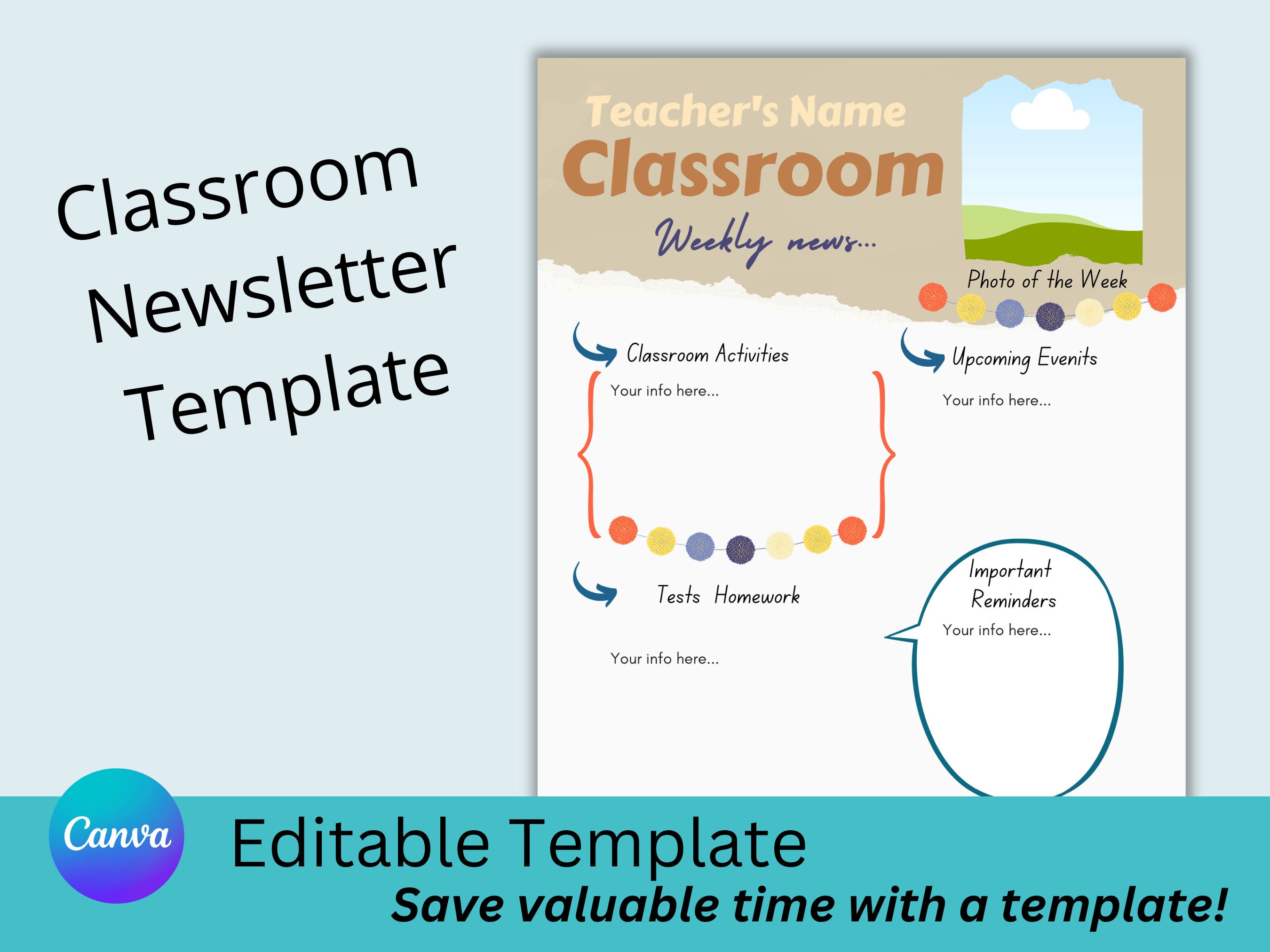 Teacher Newsletter Template Meet the Teacher Editable - Etsy
