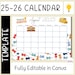 25-26 School Year Calendar Editable Canva Template, Academic Planner ...