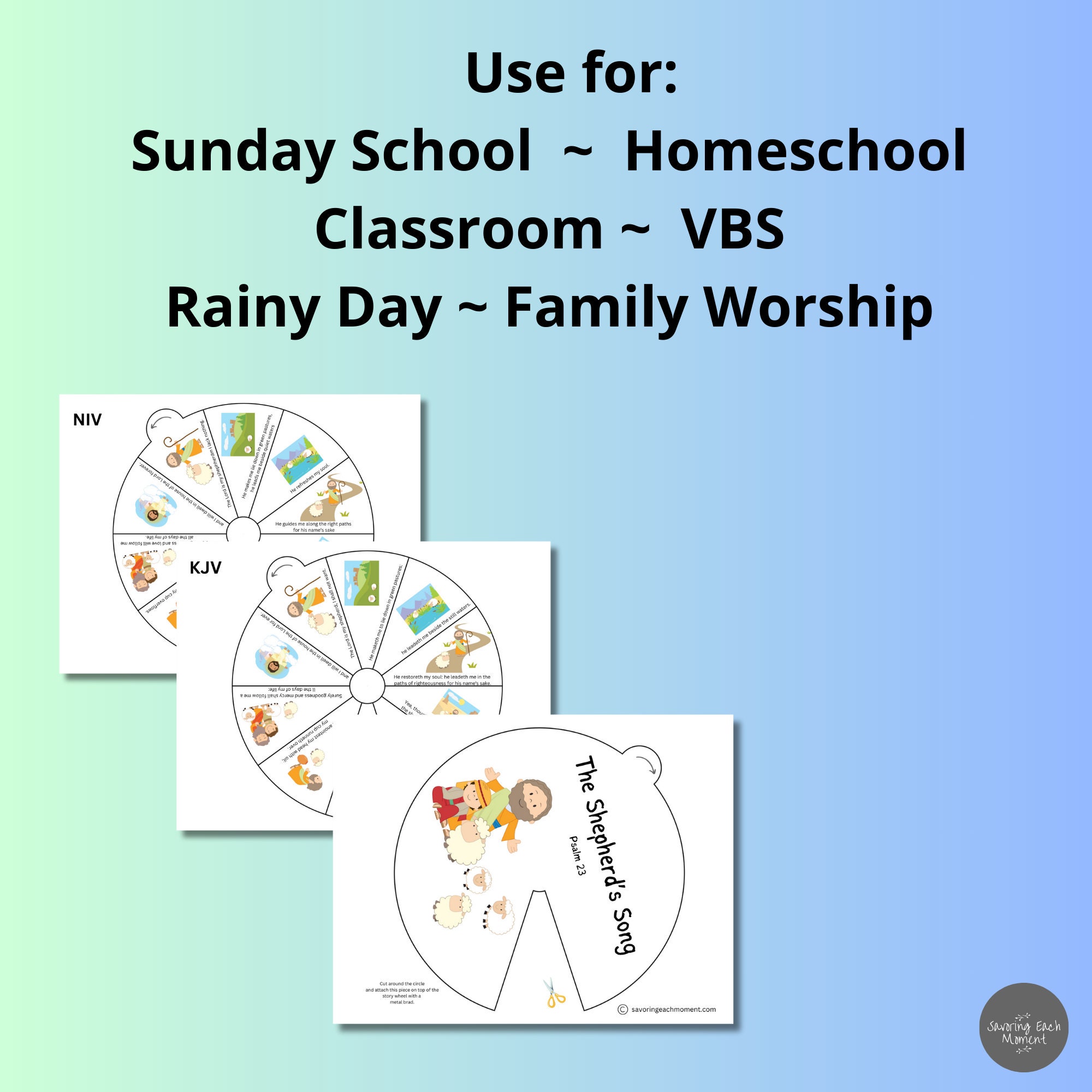 Psalm 23 Sunday School Craft, Printable Bible Activity, Kids Bible ...