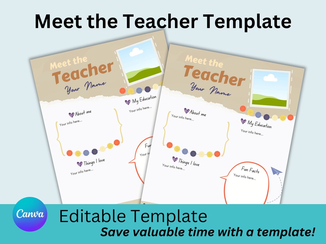 Teacher Newsletter Template Meet the Teacher Editable - Etsy