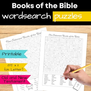 Books of the Bible Word Searches, Printable Bible Word Search Puzzles ...