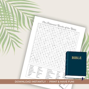 Books of the Bible Word Searches, Printable Bible Word Search Puzzles ...