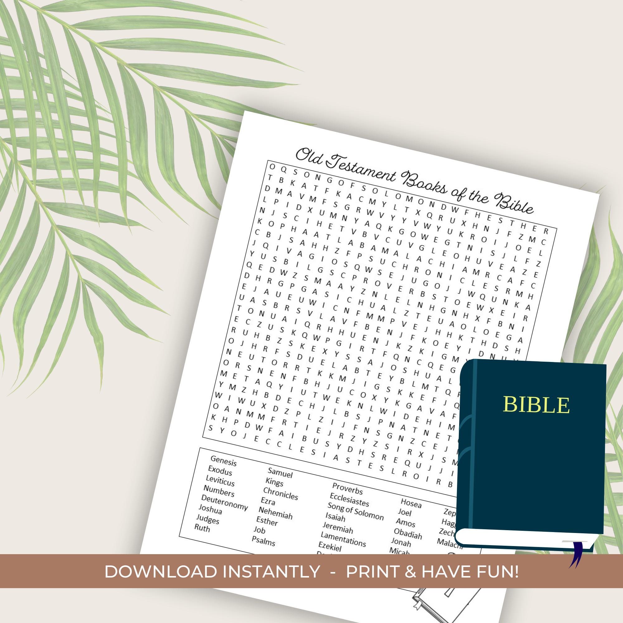 Books of the Bible Word Searches, Printable Bible Word Search Puzzles ...