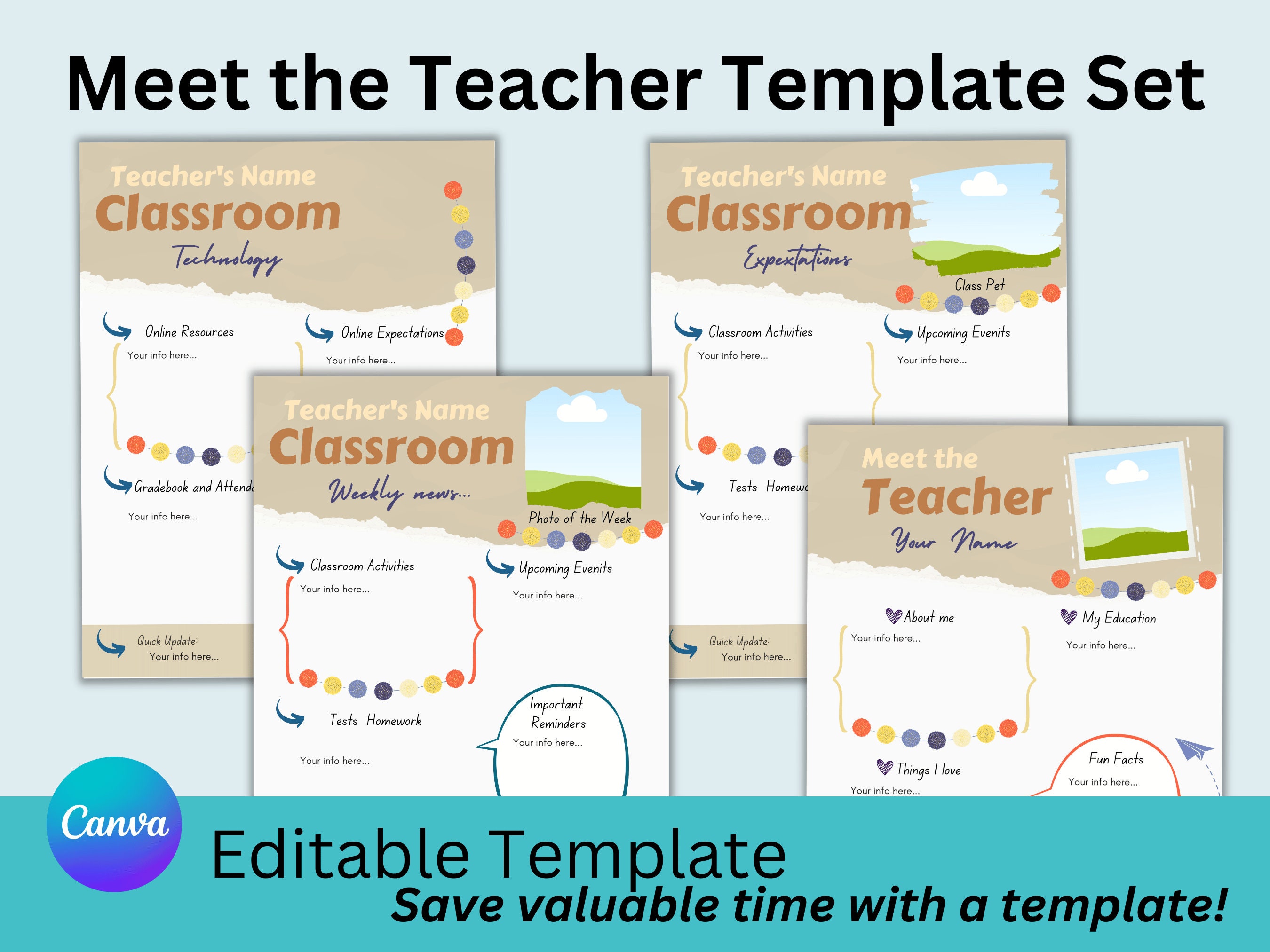 Teacher Newsletter Template Meet the Teacher Editable - Etsy