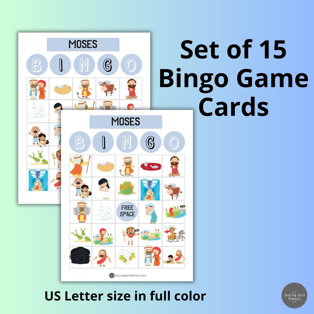 Moses Bingo Game for Kids Bible Bingo Game Printable Games for Kids ...
