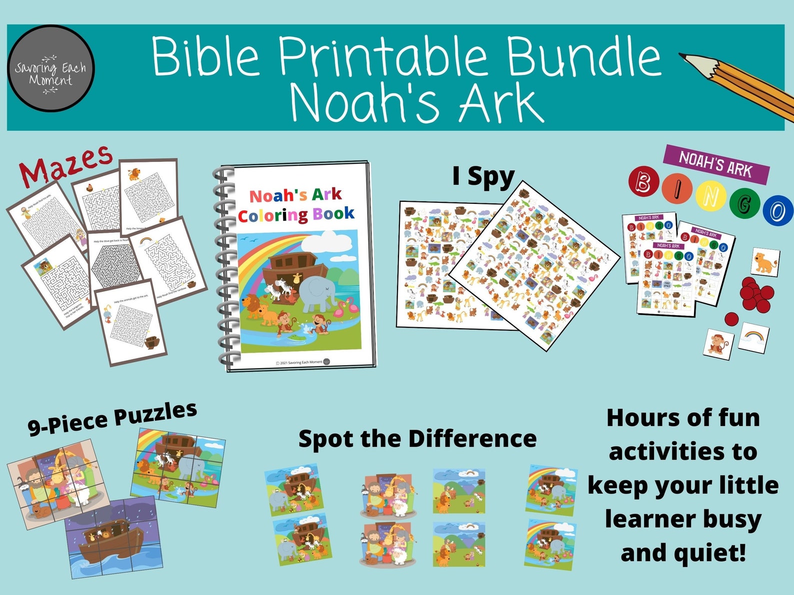 Bible Activities for Kids | Noahs Ark | Bible Busy Binder| Bible Busy ...