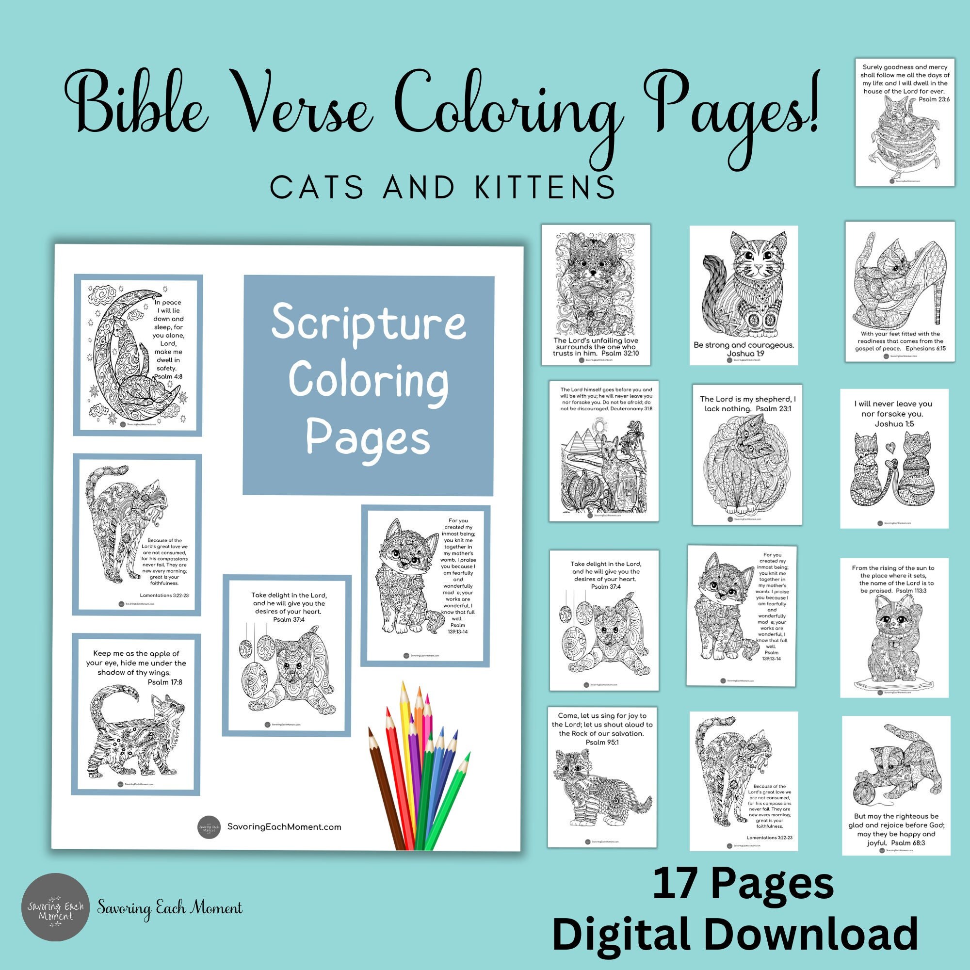 Scripture Coloring Pages, Scripture Coloring Book, for Adults, for Kids ...