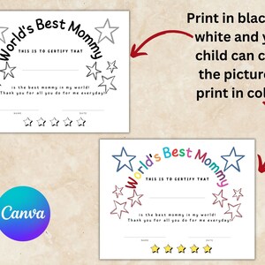 Mother's Day Certificate, Worlds Best Mom Certificate, Mother's Day ...