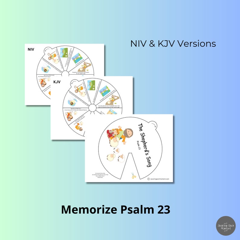 Psalm 23 Sunday School Craft, Printable Bible Activity, Kids Bible ...